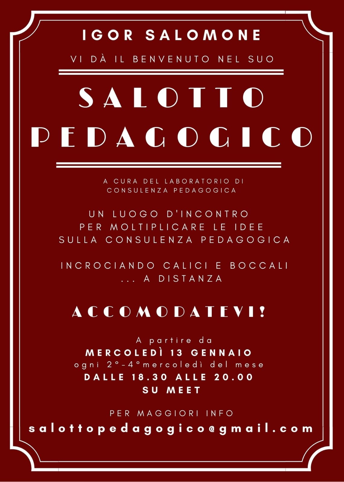 Salotto pedagogico – Invito | Cronachepedagogiche